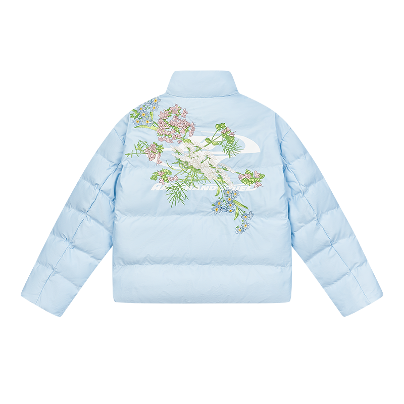 Floral Logo Embroidered Puffer Jacket – Harsh and Cruel